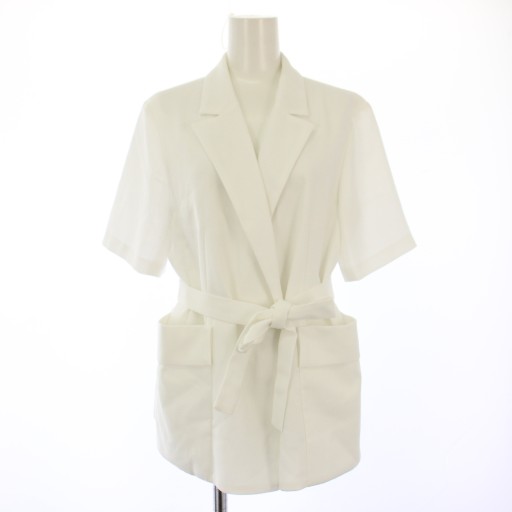 【中古】アナイ ANAYI 25SS リネンライクビエラ半袖 テーラードジャケット 36 白 10252110080 /TK レディース