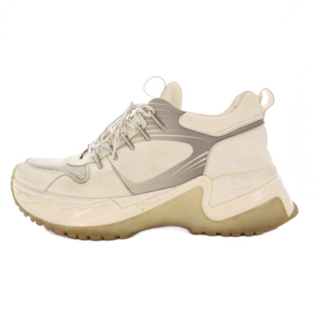 【中古】ルイヴィトン ランアウェイ パルスラインスニーカー シューズ 厚底 ロゴ 5.5 白 ホワイト 1A4UEM