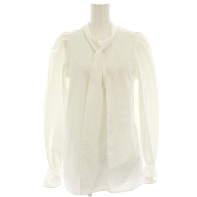 【中古】エル L.elu シャツ ブラウス ボウタイ リボン 長袖 パフスリーブ バックボタン 白 ホワイト /HN レディース
