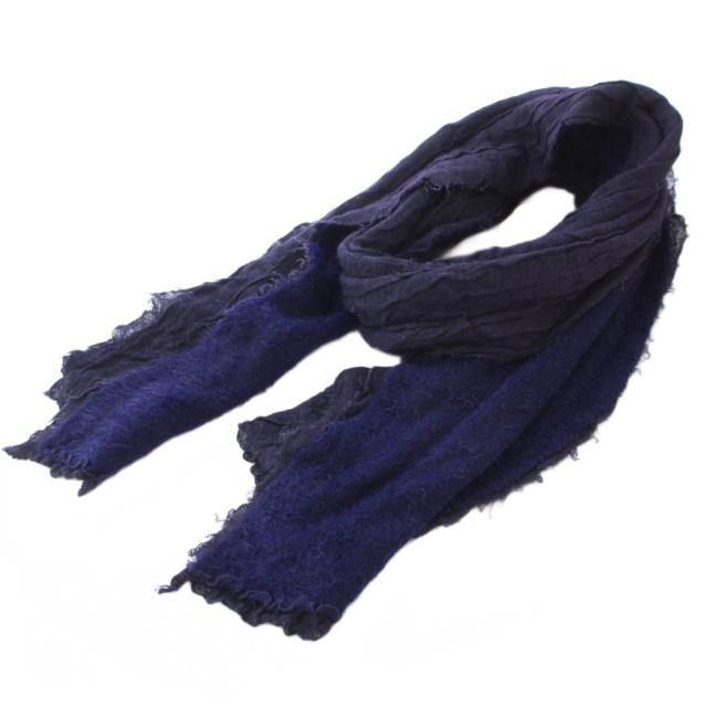 【中古】ファリエロサルティ Faliero Sarti ストール ニット ストレッチ ワンカラー 紺 ネイビー /BB レディース