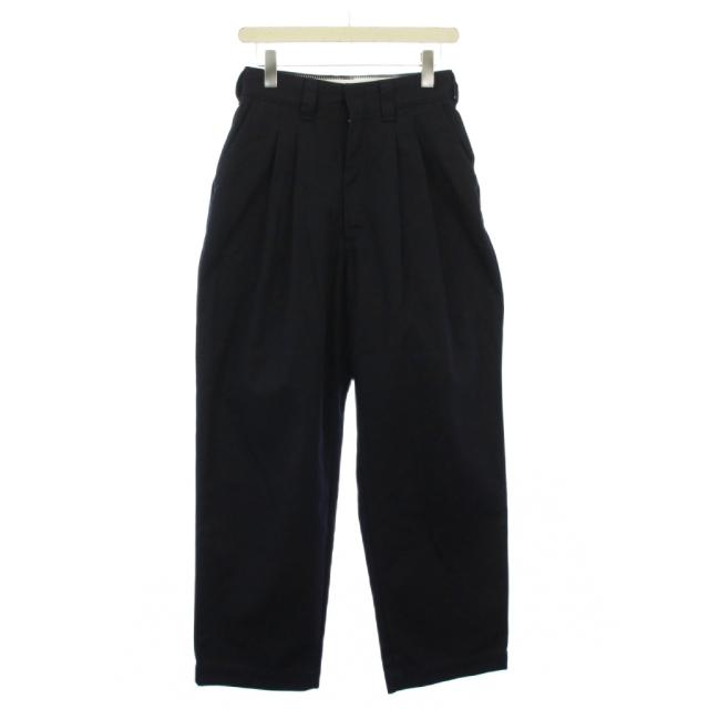 【中古】シンゾーン Shinzone TOMBOY PANTS トムボーイパンツ ワイド スラックス ジップフライ ワンカラー 無地 紺