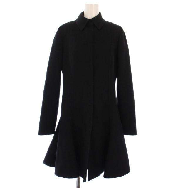 【中古】ヴァレンティノ  VALENTINO カシミヤダブルフェイスコート ステンカラーコート アウター ロング 42 黒