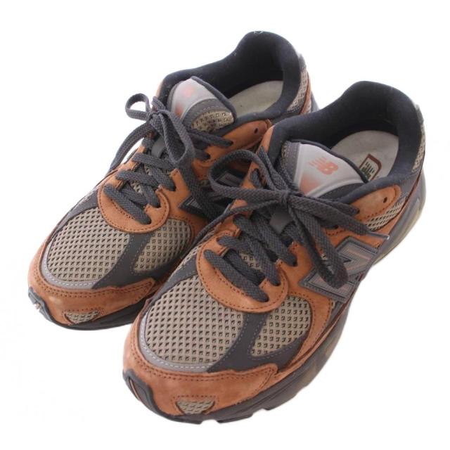 【中古】ニューバランス ローカットスニーカー シューズ 厚底 ロゴ メッシュ 切替 US9.5 27.5cm 茶 U2010ANV