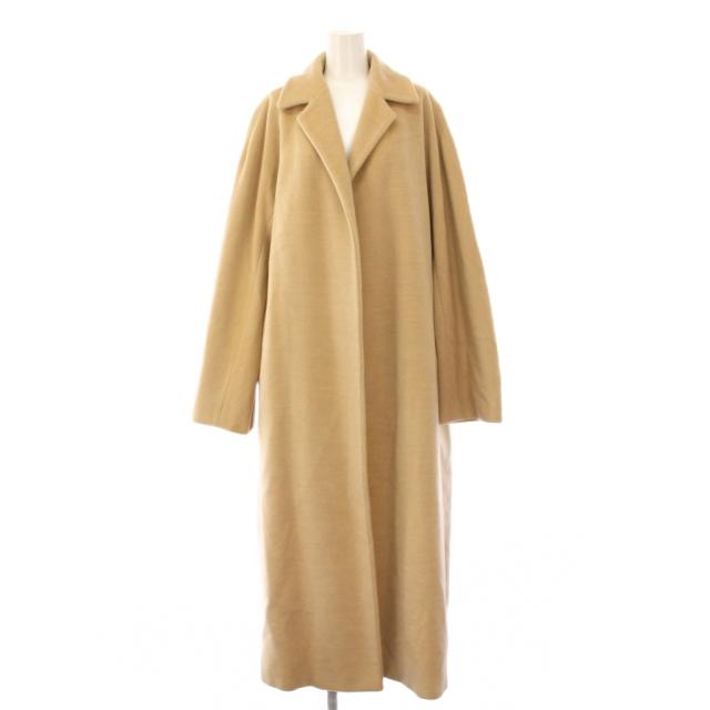 【中古】マックスマーラ MAX MARA 白タグ チェスターコート アウター ロング丈 前開きトッパー ウール 40 ベージュ