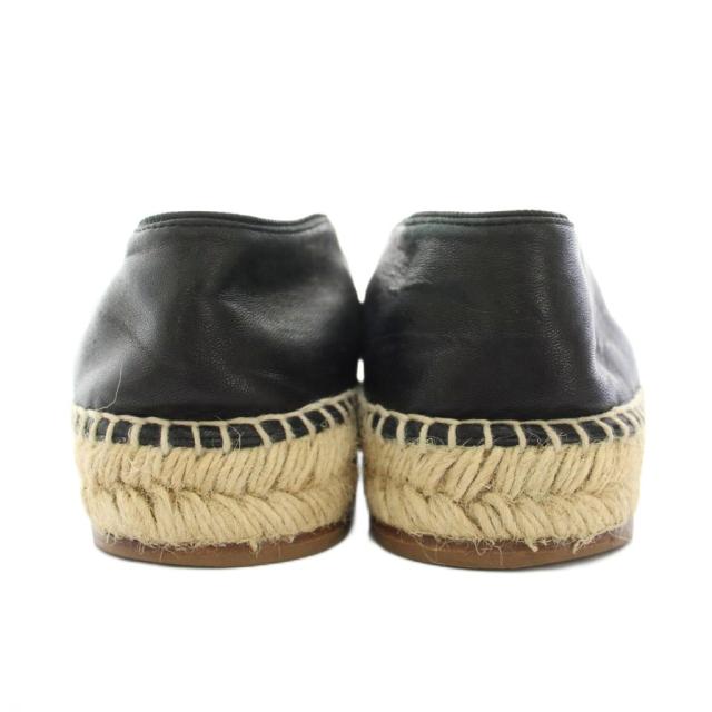 中古】セリーヌ CELINE エスパドリーユ フラットシューズ レザー 35 黒