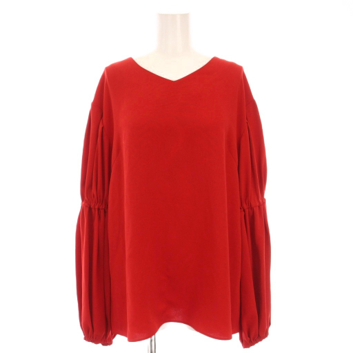 【中古】アドーア ADORE ポリエステルジョーゼットブラウス プルオーバー カットソー 長袖 38 赤 レッド 531-2110113