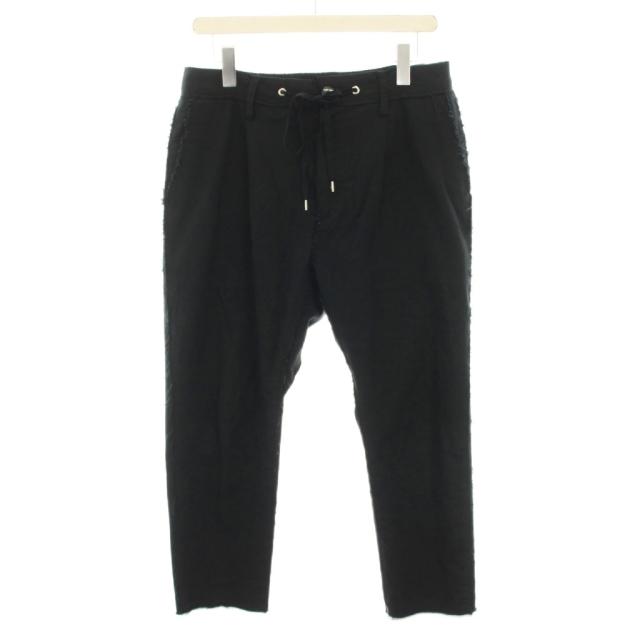 【中古】アスキー ASKYY サイドホツレ紐パンツ イージーパンツ ジップフライ 2 黒 ブラック J20 /YT メンズ
