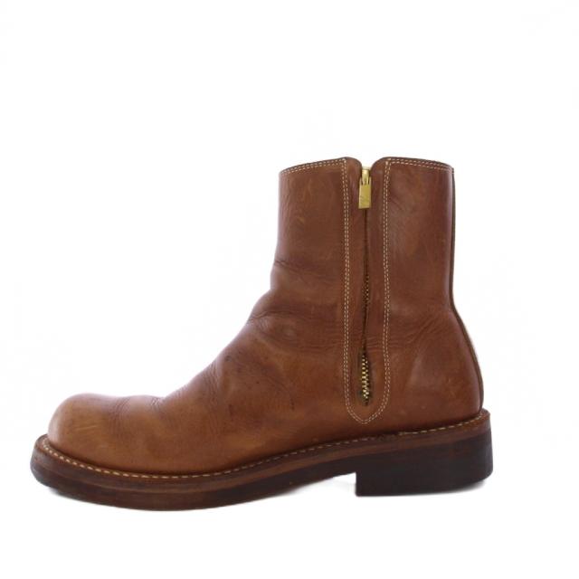 【中古】ローリングダブトリオ ROLLING DUB TRIO キャスパー サイドジップ レザーショートブーツ 7 茶 /KH メンズ