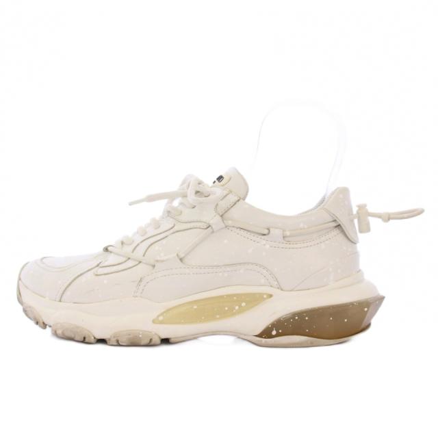 【中古】ヴァレンティノ ガラヴァーニ VALENTINO GARAVANI BOUNCE スタッズ スプレーペイントスニーカー レザー 41 白
