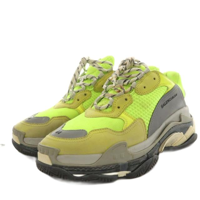 【中古】バレンシアガ BALENCIAGA トリプル TRIPLE S スニーカー シューズ 29.0cm 黄 512175
