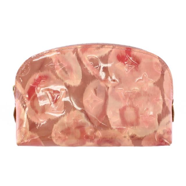 【中古】ルイヴィトン LOUIS VUITTON ポシェット コスメティック ヴェルニ モノグラムイカット ロゴ ピンク M90046
