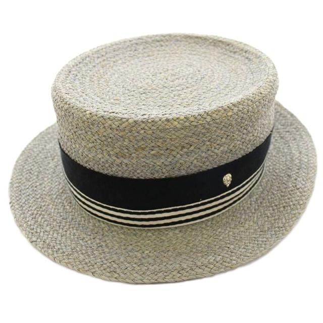 【中古】未使用品 ヘレンカミンスキー HELEN KAMINSKI ラフィアハット 麦わら帽子 F グレー /☆G レディース