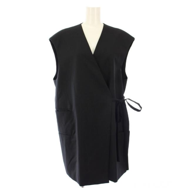 【中古】チノ CINOH SUMMER WOOL GILLET ベスト ジレ 38 黒 23SVE002 /TK レディース