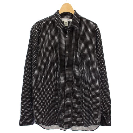 【中古】コムデギャルソンシャツ COMME des GARCONS SHIRT シャツ ドット 蝶 長袖 S ブラック W21056 /TK メンズ