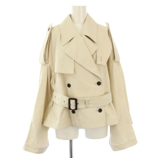 【中古】アドーア ユニーフ UNiPH 24AW ハイツイストチノジャケット トレンチコート ショート 1 ベージュ レディース