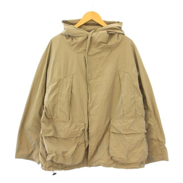 【中古】レミレリーフ REMI RELIEF マウンテンパーカー ジャケット アウター ショート丈 フード ベージュ