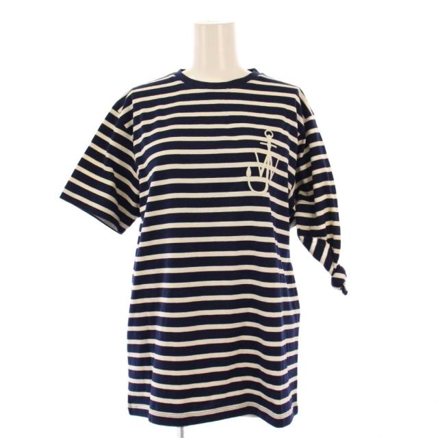 【中古】未使用品 ジェイダブリューアンダーソン JWアンダーソン ボーダーノットTシャツ カットソー アイボリー