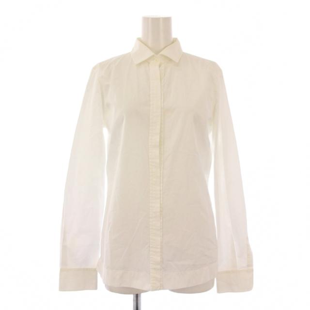【中古】ロロピアーナ Loro Piana シャツ ブラウス 長袖 レギュラーカラー 無地 40 白 ホワイト /BB レディース