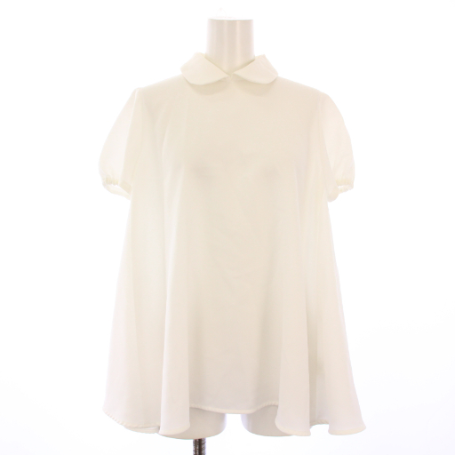 【中古】ヨリ yori サラサラ襟付き ブラウス 半袖 36 ホワイト YR2221-069SM-2 /TK レディース