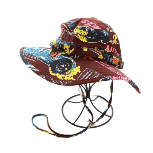 【中古】未使用品 サカイ sacai 25SS ハット つば広 帽子 車柄 総柄 1 茶 マルチカラー 25-0949S /YM メンズ