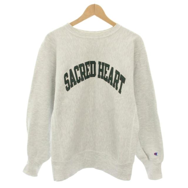 【中古】チャンピオン 90s スウェット トレーナー 長袖 リバースウィーブ トリコタグ 裏起毛 L ライトグレー メンズ