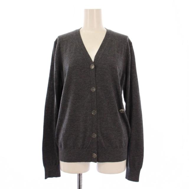 【中古】プラージュ Plage 23AW Cachecoeur カーディガン ニット 長袖 Vネック 薄手 ストレッチ ウール F グレー