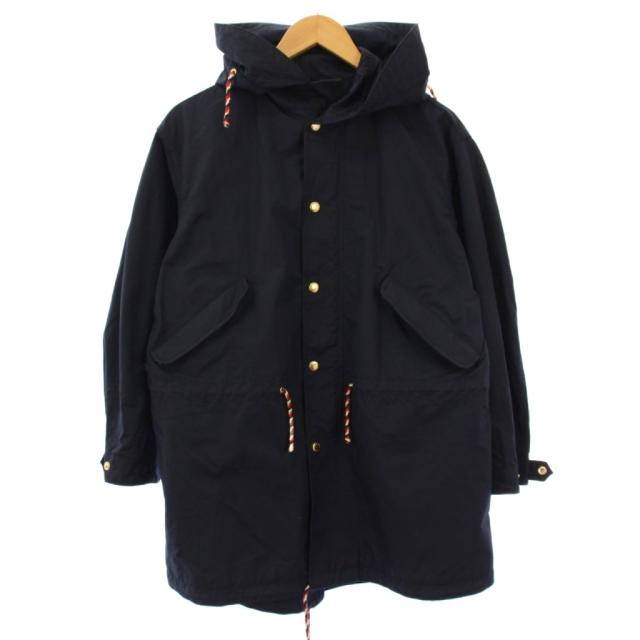【中古】メゾンキツネ MAISON KITSUNE マウンテンパーカー ジャケット アウター ショート丈 34 紺 ネイビー