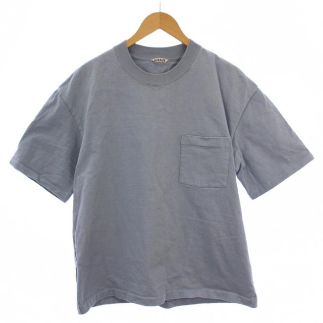 【中古】オーラリー AURALEE 24SS HEAVY WEIGHT TEE Tシャツ カットソー 半袖 クルーネック 3 水色 メンズ