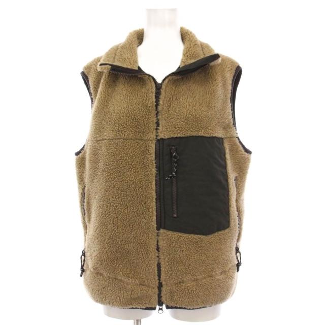 【中古】ドゥーズィエムクラス DEUXIEME CLASSE ボアベスト フリース ジップアップ ベージュ カーキ 19010500702010