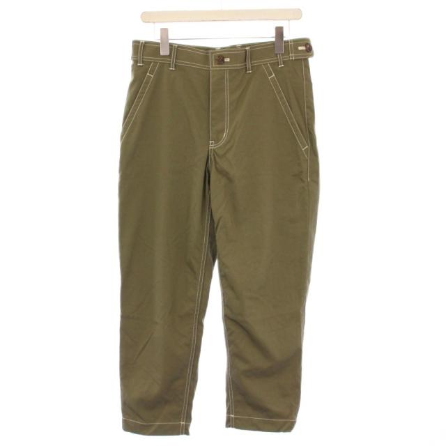 【中古】コムデギャルソンオムドゥ AD2017 スラックスパンツ ジップフライ ナイロン XS カーキ /BB メンズ
