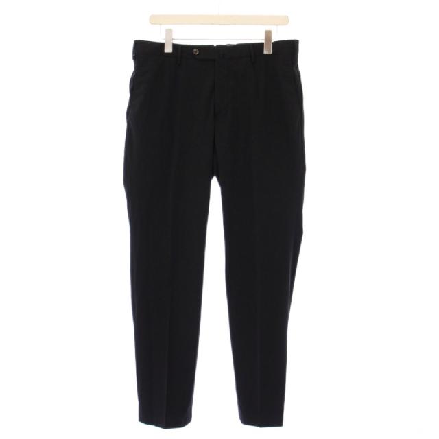 【中古】ピーティートリノ PT TORINO SLIM FIT テーパードパンツ スラックス タック ジップフライ ストレッチ 黒