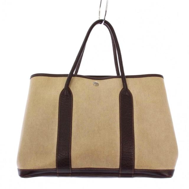 【中古】エルメス HERMES ガーデンパーティー PM トートバッグ ハンドバッグ アイボリー □F刻印 /KH ■OH レディース