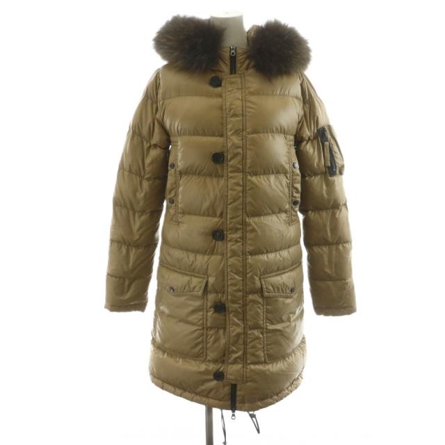 【中古】デュベティカ DUVETICA CORCRINA ダウンコート ロング フード ファー ナイロン アウター 40 ベージュ