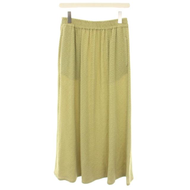 【中古】シンゾーン フラワージャガードスカート ロング フレア イージー 花柄 F 黄緑 21AMSSK01 レディース