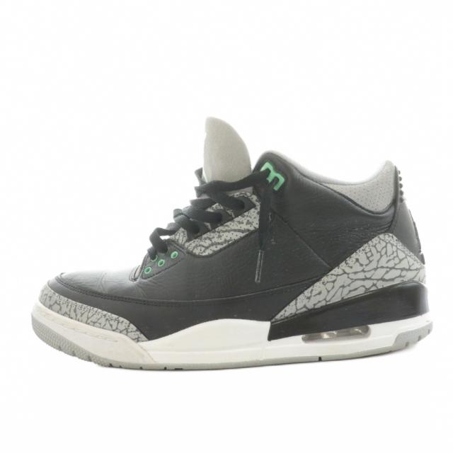 【中古】ナイキ NIKE エアジョーダン レトロ AIR JORDAN 3 RETRO スニーカー ロゴ US10 28.0cm 黒 CT8532-031