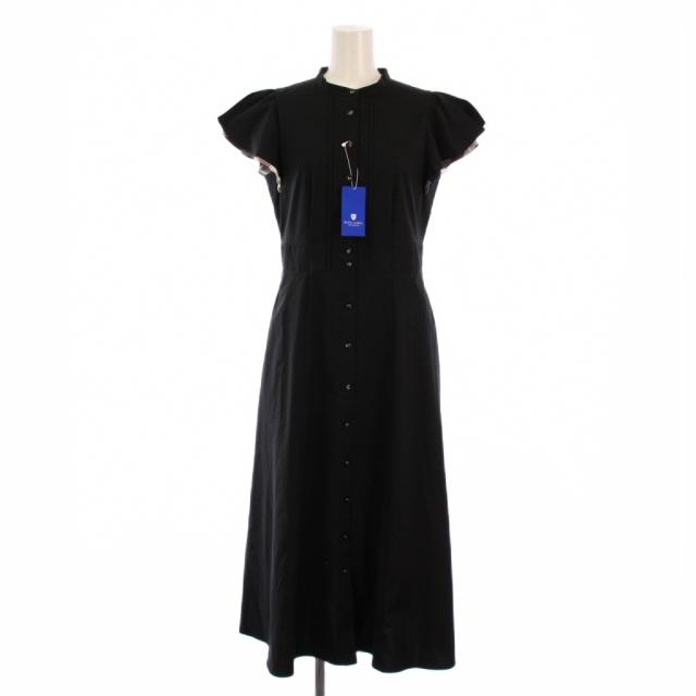 【中古】未使用品 ブルーレーベルクレストブリッジ 23年製 シルキータフタシャツドレス 半袖 ロング 36 黒 レディース