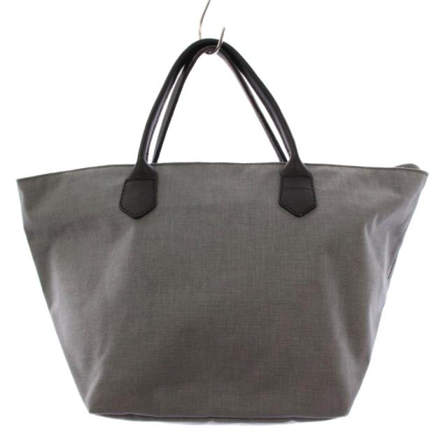 【中古】エルベシャプリエ Herve Chapelier トートバッグ ハンドバッグ 舟型 ナイロン レザー 切替 グレー 黒