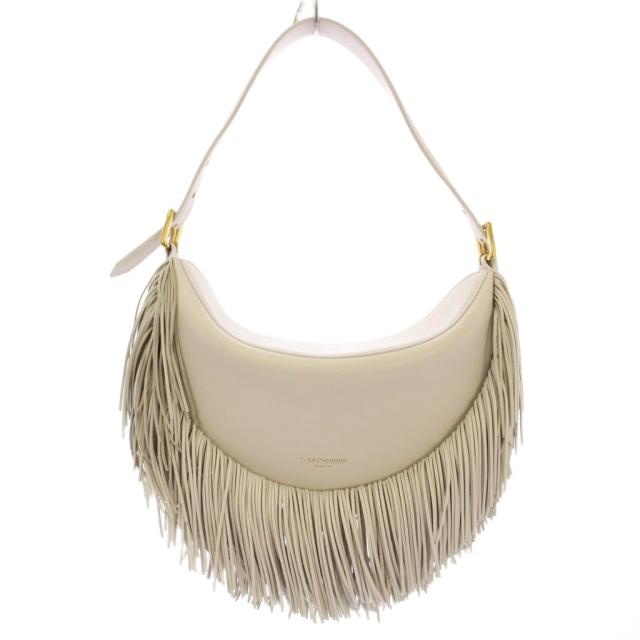 【中古】ジェイ&エムデヴィッドソン スモールフィエスタ ワンショルダーバッグ フリンジ レザー ロゴ グレージュ