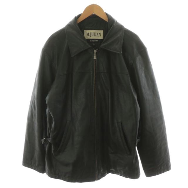 【中古】M.JULIAN Wilsons レザージャケット 革ジャン ジップアップ 黒 ブラック /AN50 メンズ