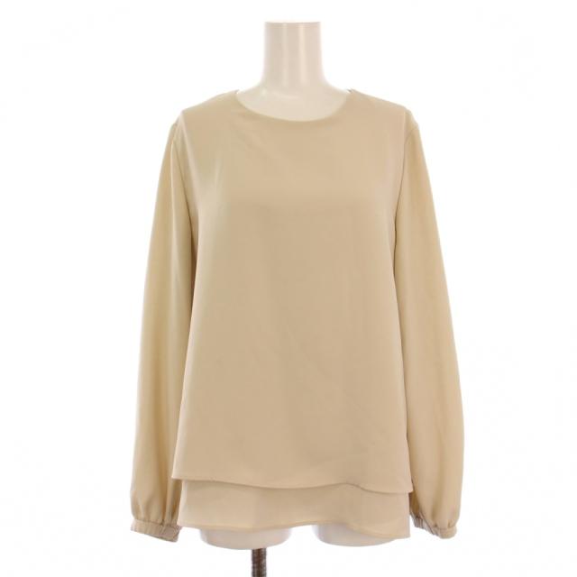 【中古】セオリーリュクス MARVINE ELIDA3 シャツ ブラウス 長袖 クルーネック 40 ベージュ レディース