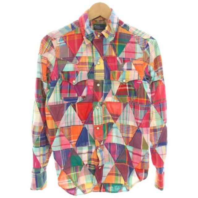 【中古】ポロ バイ ラルフローレン パッチワークマドラスウエスタンシャツ カジュアルシャツ 長袖 XS マルチカラー