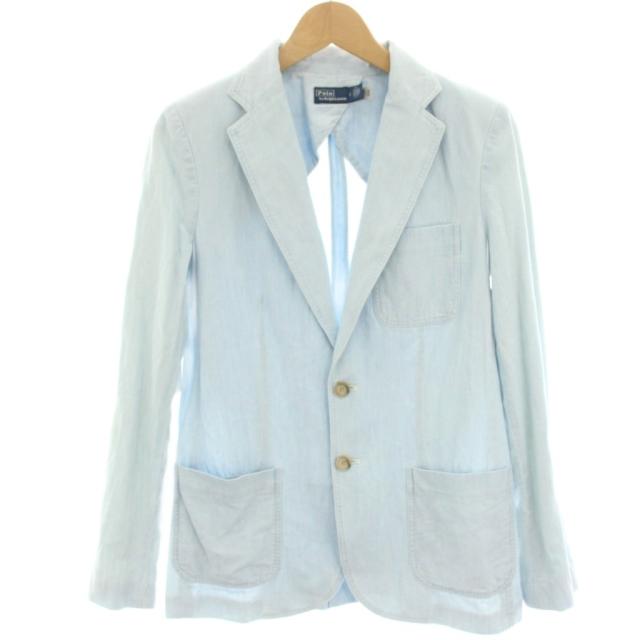 【中古】ポロ バイ ラルフローレン デニムジャケット テーラードジャケット シングル 2B 2 水色 ライトブルー