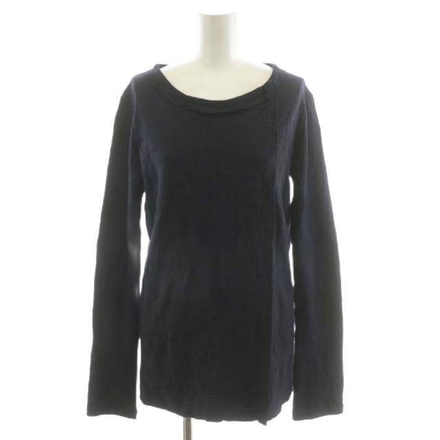 【中古】ヨウジヤマモト YOHJI YAMAMOTO カットソー 長袖 ウール 2 紺 ネイビー FX-T47-174 /AN56 レディース