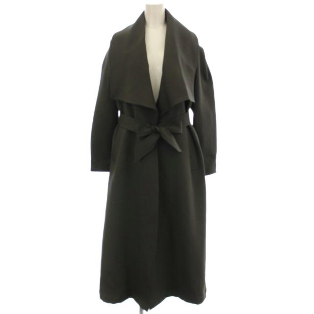 【中古】アメリヴィンテージ Ameri VINTAGE BIG COLLAR TUCK SHOULDER COAT ビッグカラー ロング コート S グレー