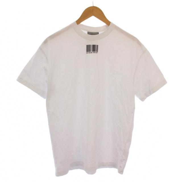 【中古】ヴェトモン ベトモン VETEMENTS バーコード プリント Tシャツ カットソー 半袖 クルーネック XS 白 メンズ