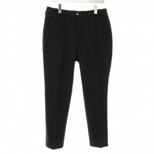 【中古】ピーティートリノ SMOOTH FIT TECHNO WASHABLE WOOL テーパードパンツ ウール 48 黒 ブラック