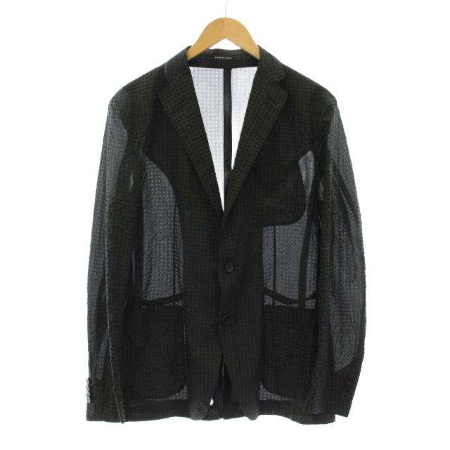 【中古】タリアトーレ サハラ シングルジャケット シアサッカー ナイロン テーラードジャケット チェック 48 C8UER025