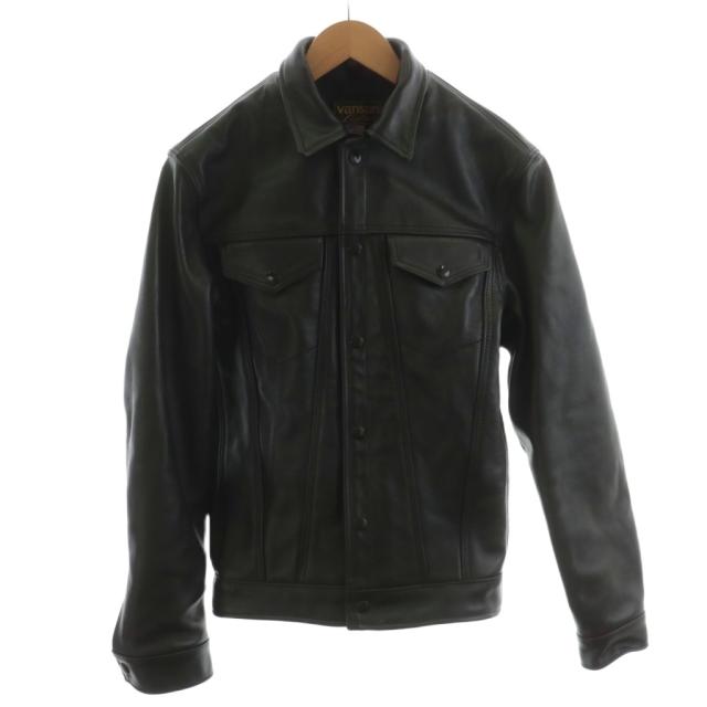 【中古】バンソン VANSON DJCB 3rd モデル レザージャケット 革ジャン 34 黒 ブラック /AN41 メンズ