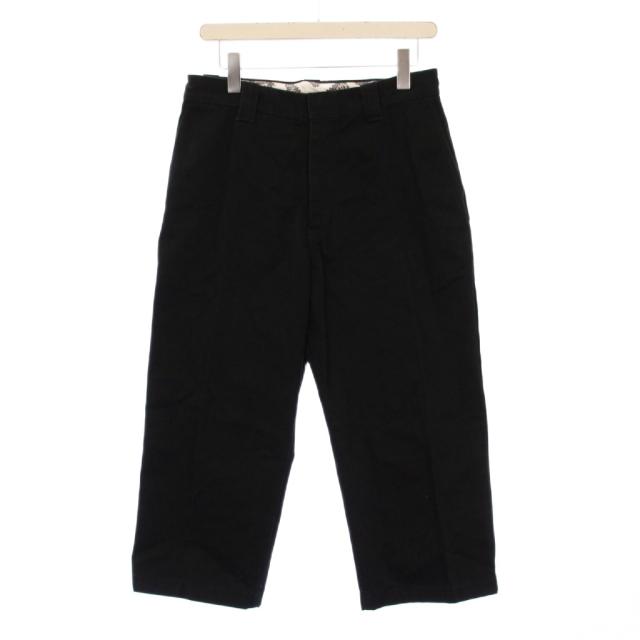 【中古】セントマイケル 23SS WIDE PANTS ワイドパンツ スラックス ジップフライ ロゴ ワンポイント S 黒
