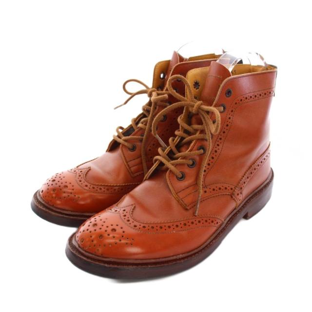 【中古】トリッカーズ TRICKER'S MALTON モールトン カントリーブーツ レースアップ レザー 6 茶 ブラウン L5780